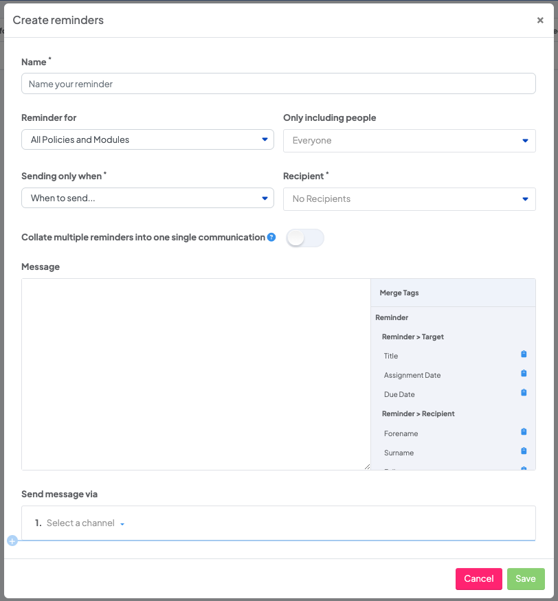Understanding training reminders